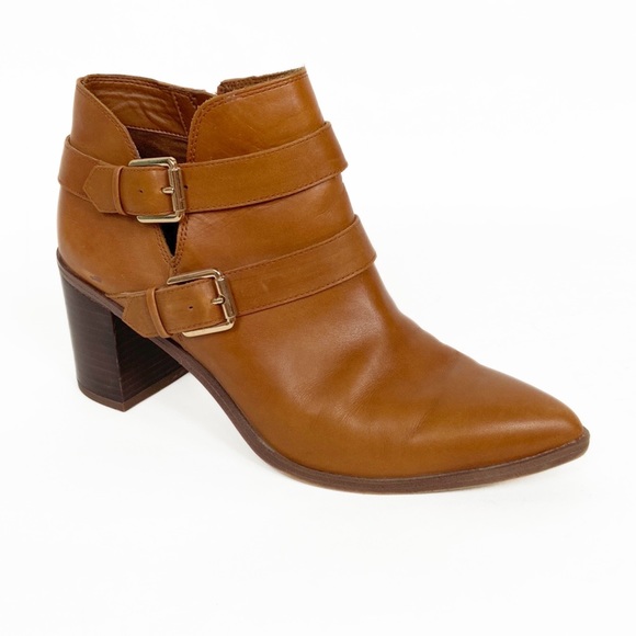 Franco Sarto | Shoes | Franco Sarto Buck Cognac Leather Double Buckle ...